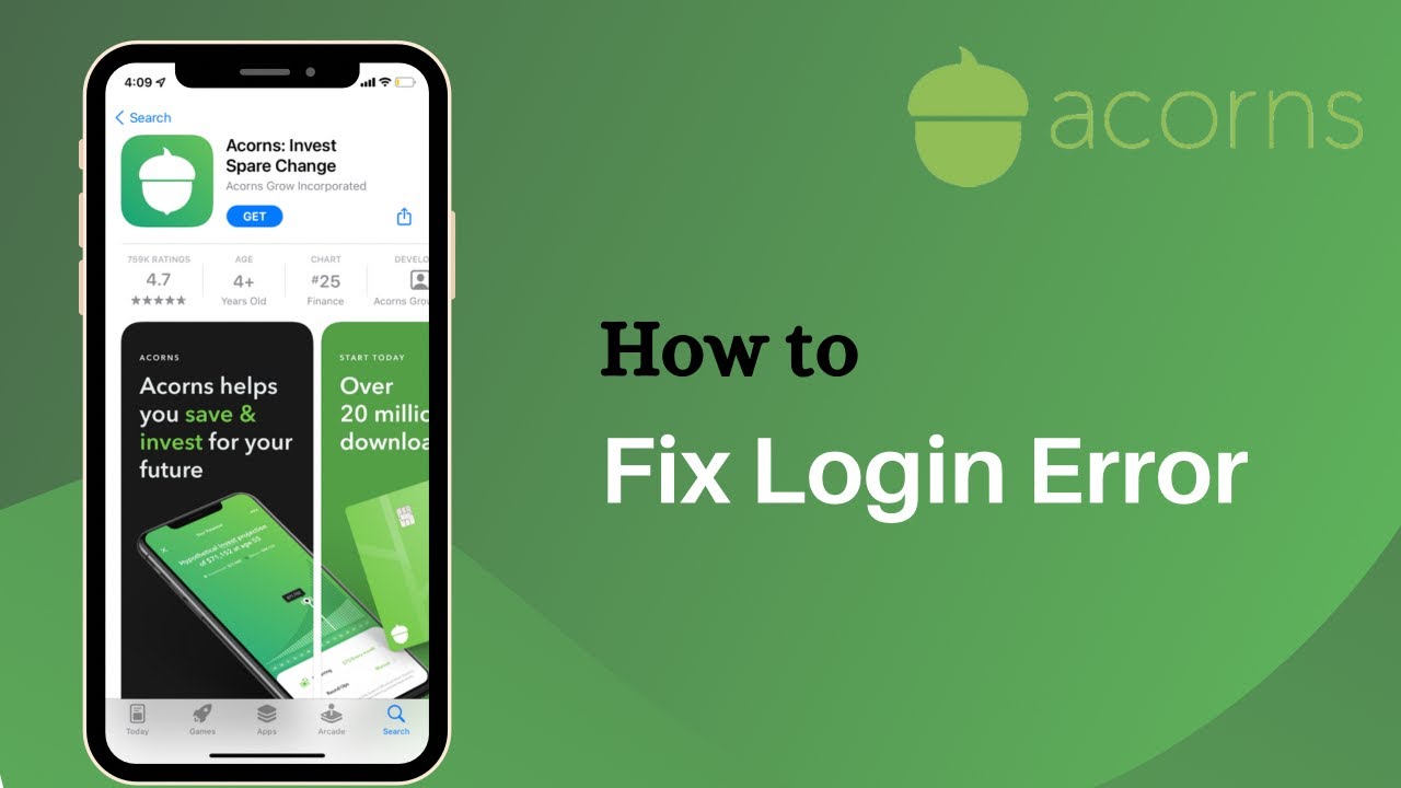 How to Fix Acorns App Login Error | Trouble Logging In? - YouTube