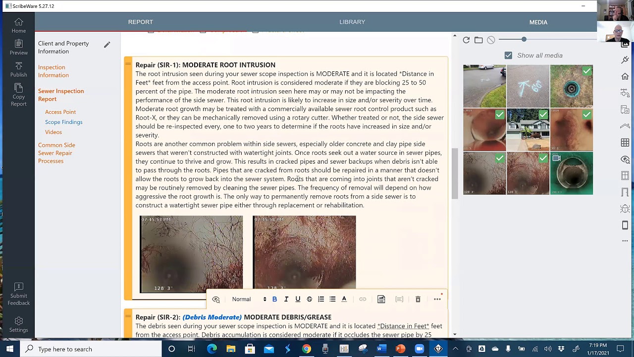 ScribeWare Sewer Scope Template Demonstration - YouTube