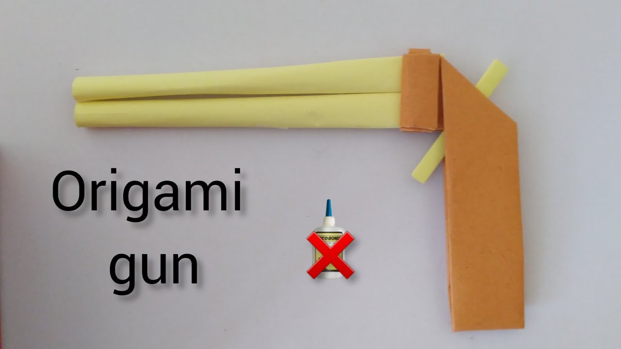 How to make a paper origami gun/ Origami in an easy way for children ...