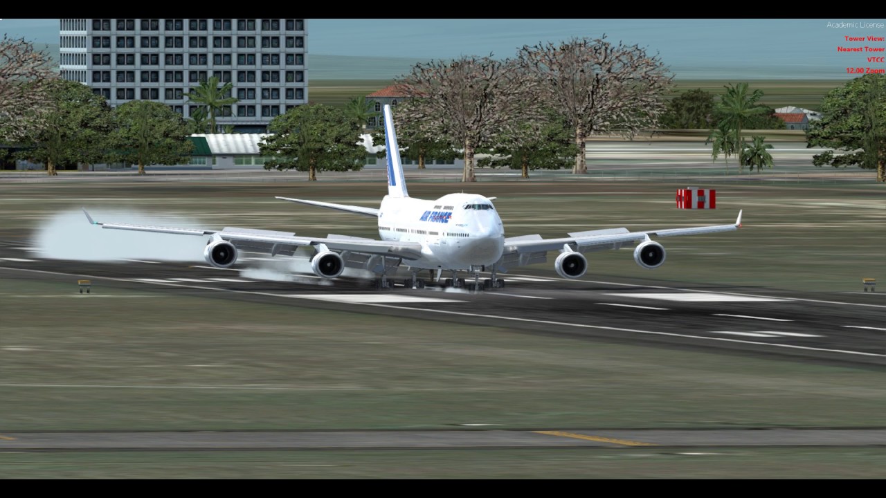 Prepar3D PMDG 747 V3 Test autoland - YouTube