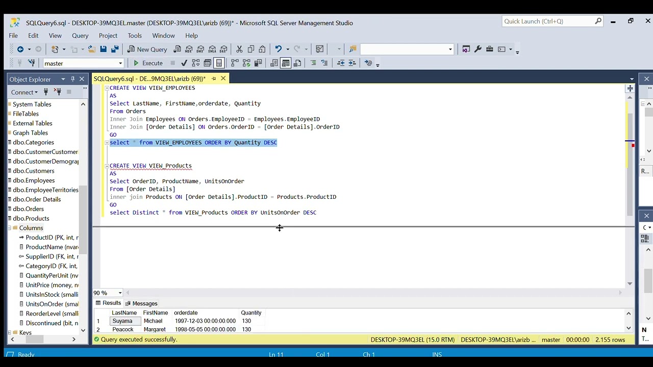 CREACION DE VISTAS DE SQL SERVER CON BD NORTHWIND - YouTube