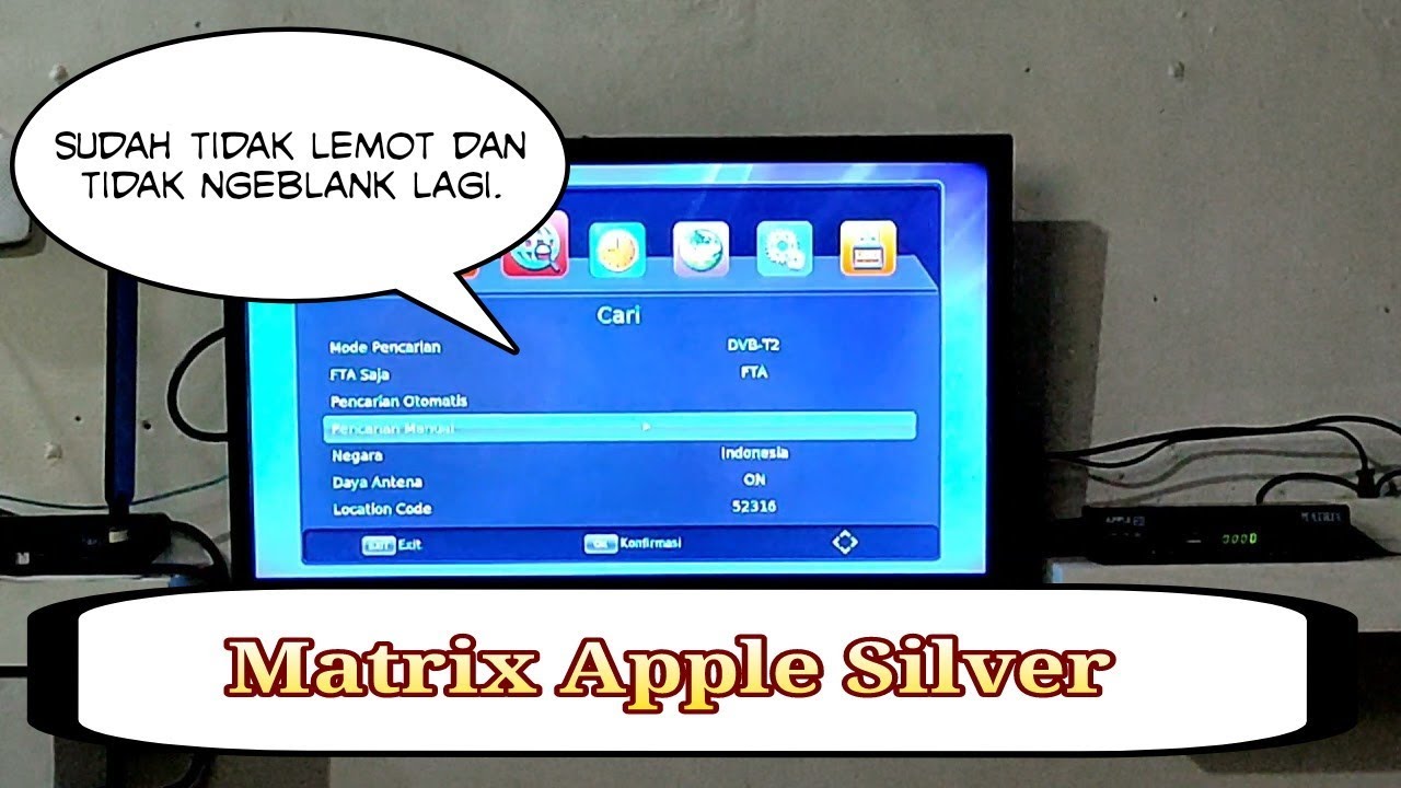 SOLUSI DVB T2 MATRIX APPLE SILVER YANG LEMOT DAN NGEBLANK - YouTube