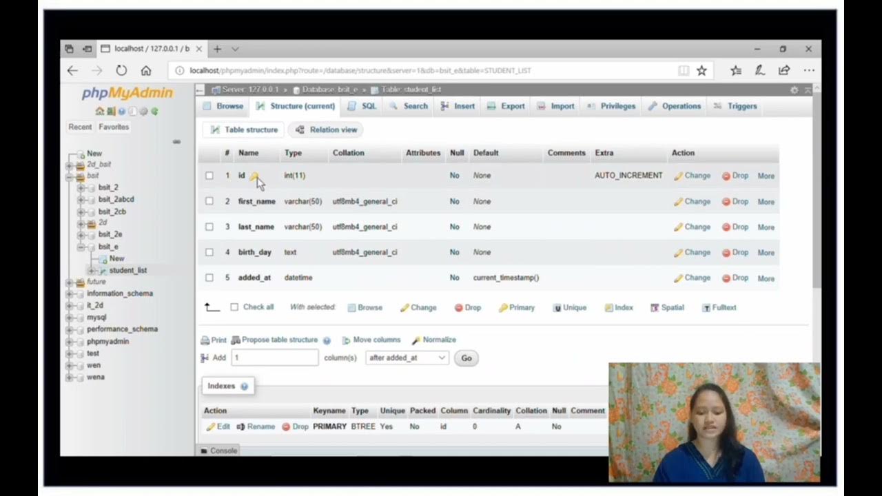 phpMyAdmin(simple student system) - YouTube