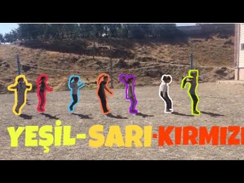 yeşil sarı kırmızı. Beden Eğitimi ve Spor dersi. eğitsel oyun