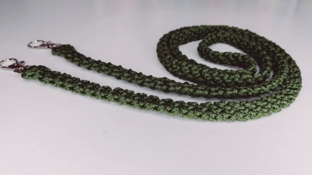 Tutorial membuat tali tas rajut | crochet rope handle - YouTube