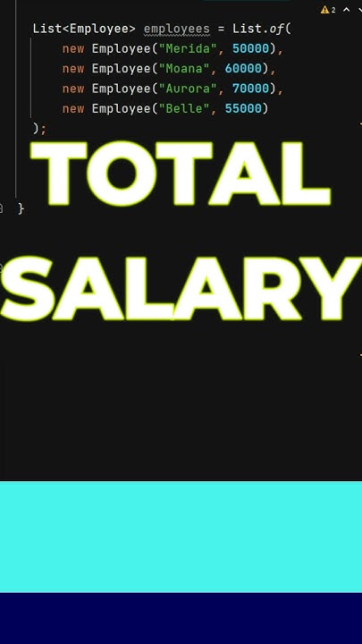 Total Salary: Java 8 Stream API practice programs #shorts #java # ...