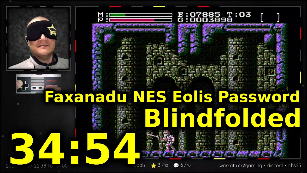 Faxanadu NES Eolis Password Blindfolded in 34:54 (World First) - YouTube