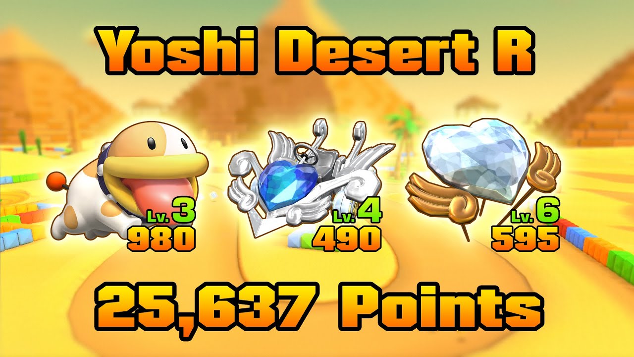 Mario Kart Tour — Pipe Tour ～ Yoshi Desert R ～ 25,637 Points - YouTube