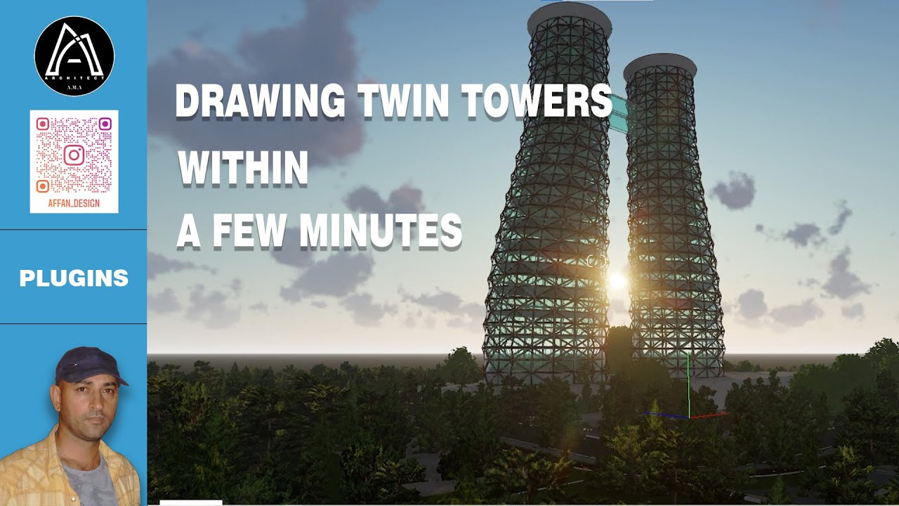 #sketchup HOW TO DRAW A TWIN TOWERS WITHIN 30 MINUTES - YouTube
