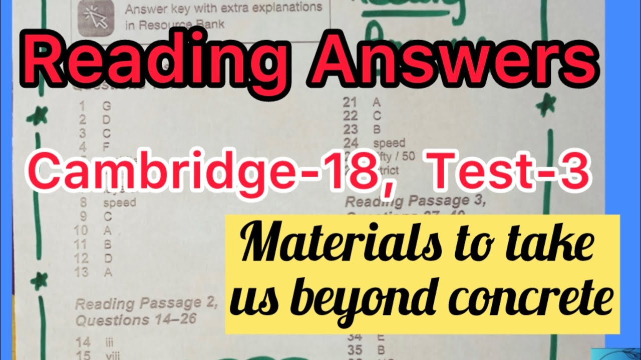 IELTS Reading Answers | Materials to take us beyond concrete #ielts #reading #exam #answer #tips ...