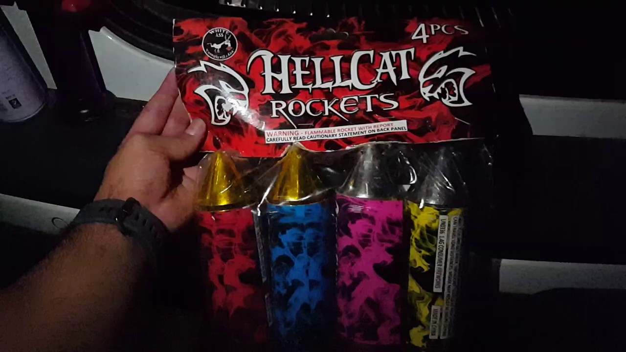 Four Hellcat rockets fireworks demo 2019 - YouTube