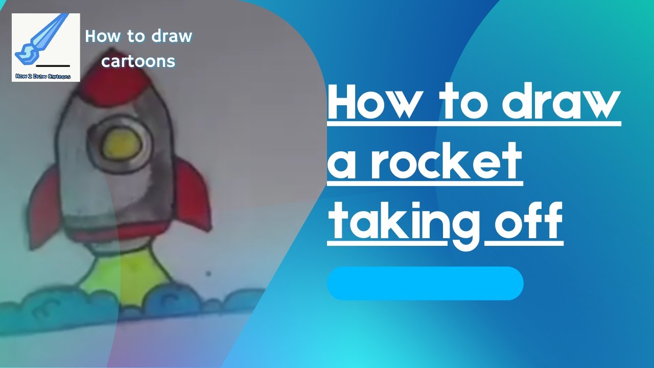 How to draw a rocket taking off - YouTube