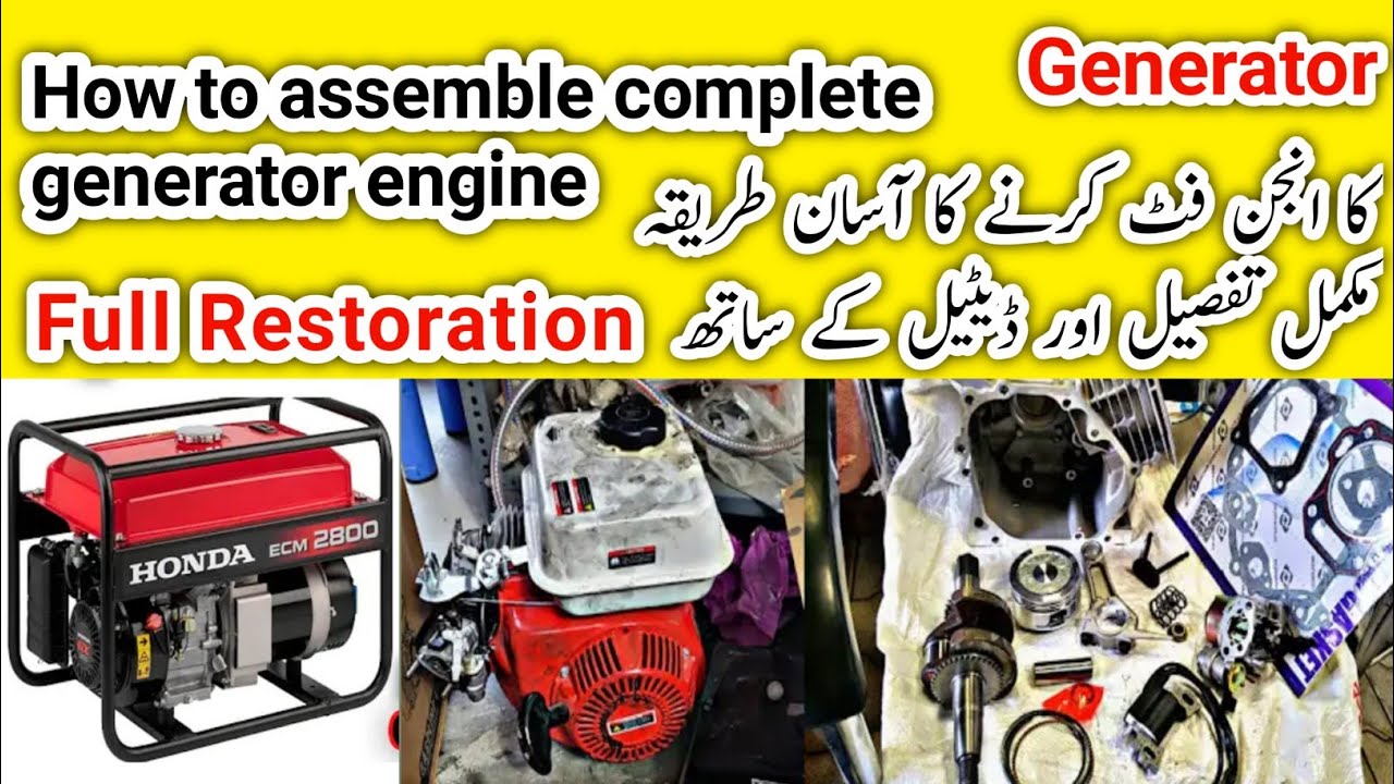 How to Overhaul Complete Generator | How to Rebuild Engine Step by Step ...
