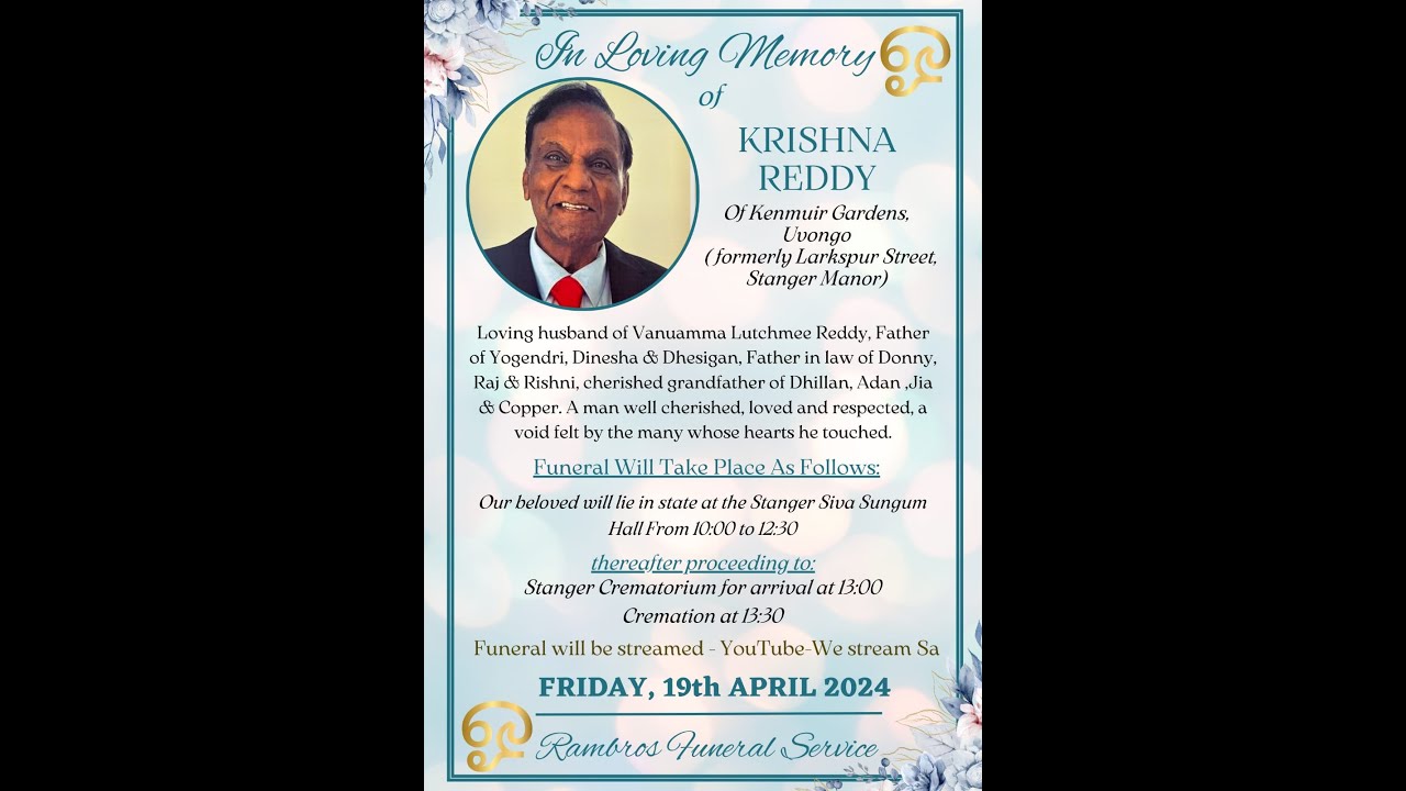 The Funeral Service of Krishna Reddy - YouTube