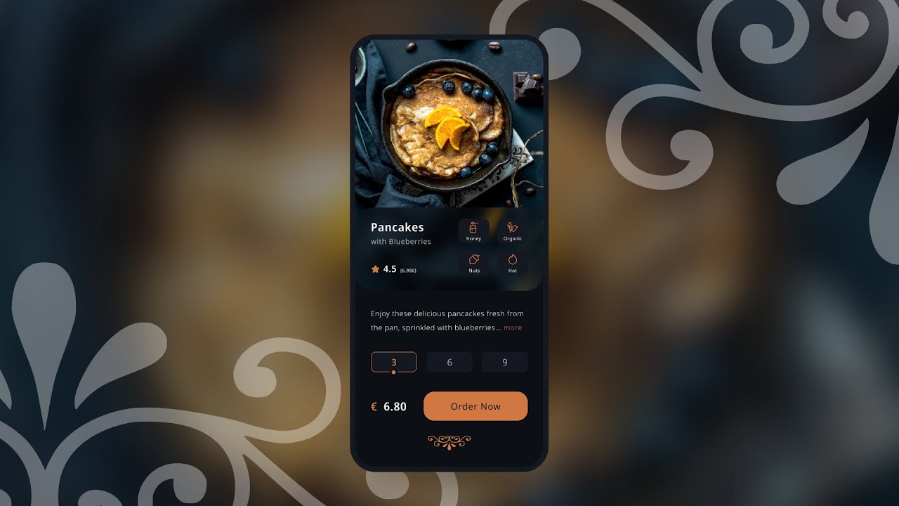 Food Ordering App Screen Speedrun Html And Css Tutorial Youtube