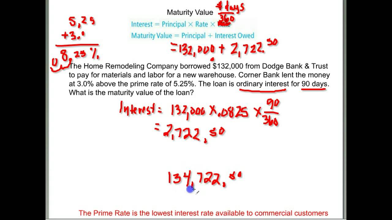 Business Math B Lesson 28 Maturity Value - YouTube