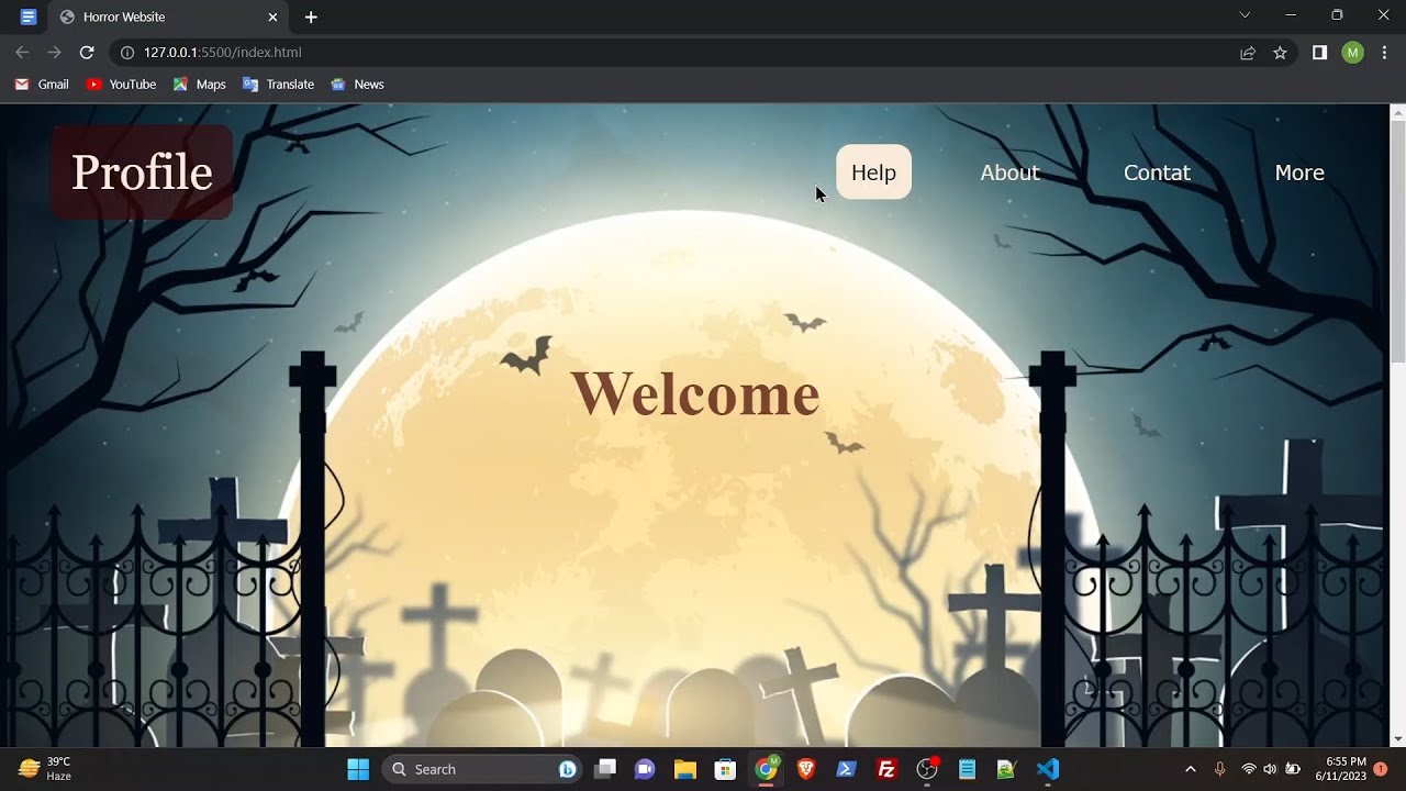 How To Make Horror Website Html Css Js Beginning Tutorial Youtube 6503