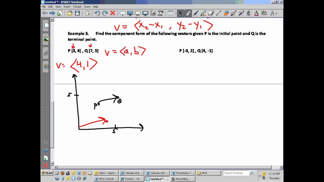 Precalculus Trigonometry Unit 7.7 Notes Vectors Video 1.wmv - YouTube