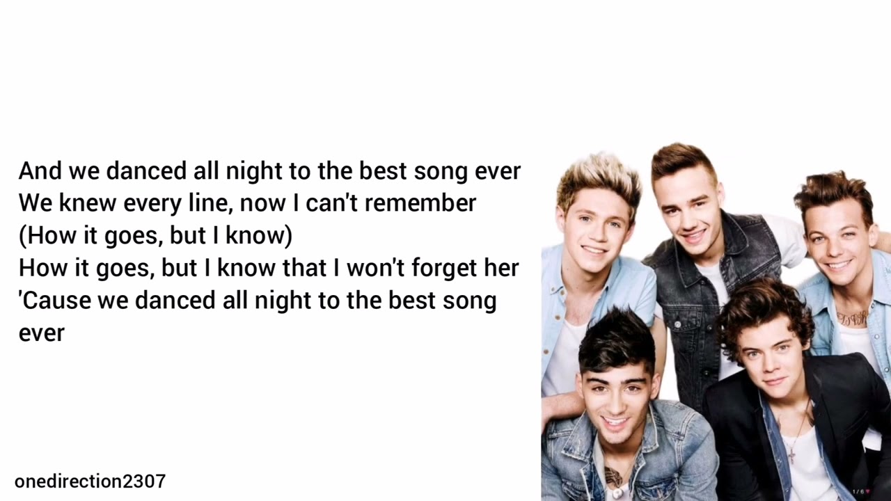 One Direction - Best Song Ever (Lyrics + Pictures) - YouTube