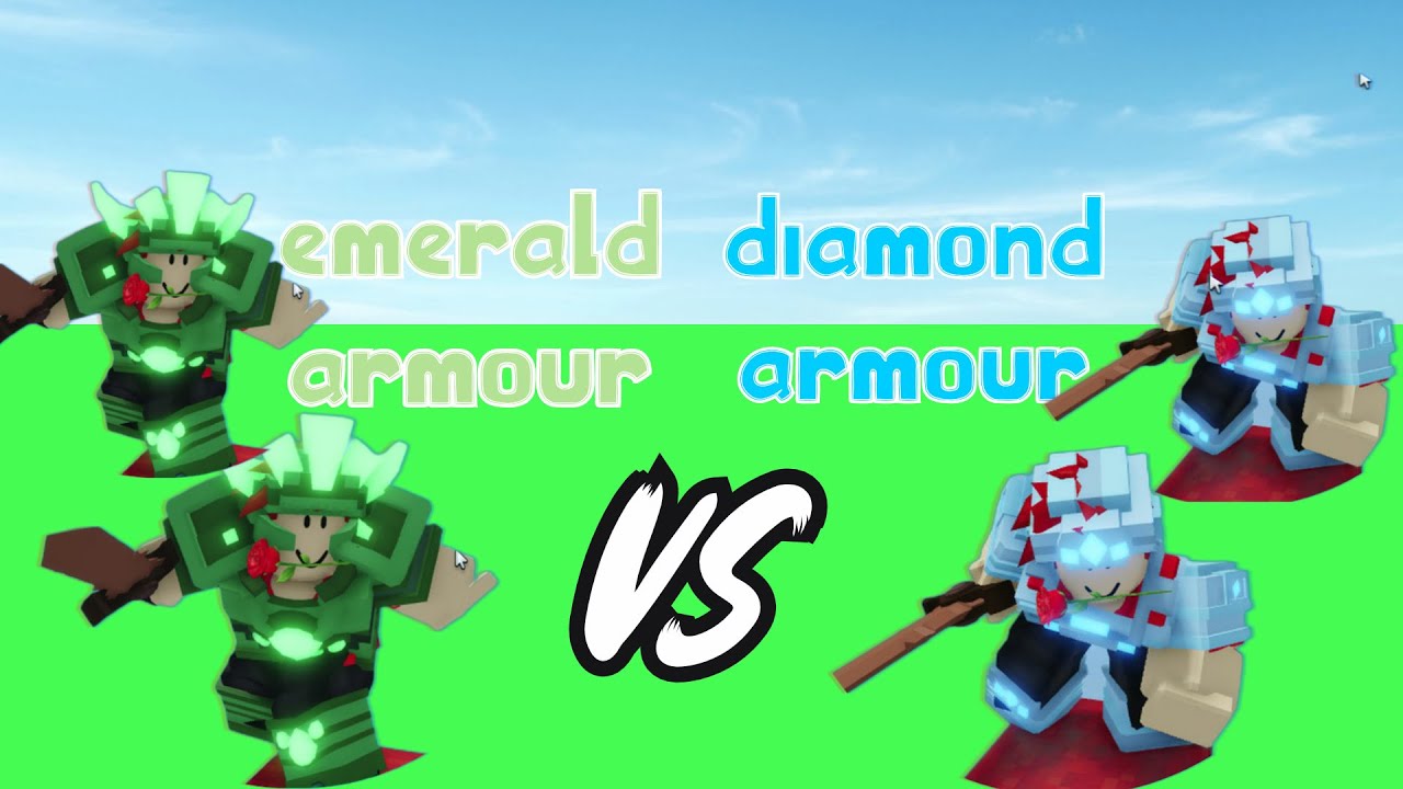 2 Diamond Armour Vs 2 Emerald Armour Roblox Bedwars Youtube