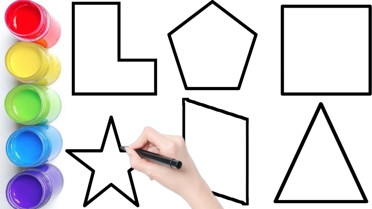 Shapes drawing for kids, Learn 2d shapes, square colors for toddlers ...