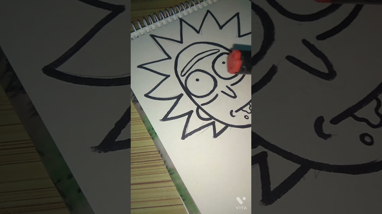 drawing rick and morty glitch effect - YouTube