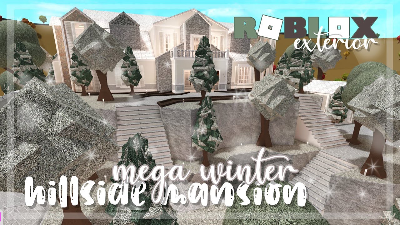 mega hillside winter luxury mansion (exterior) | roblox bloxburg - YouTube
