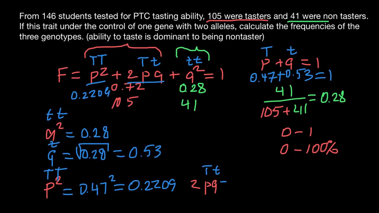 How to find frequencies of three genotypes if only frequency of two ...