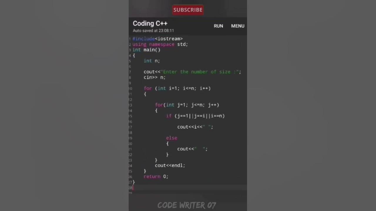 Best C Pattern Program Tutorial Video 💯🧠Codewriter07 Coding Youtubeshorts Programming 3732
