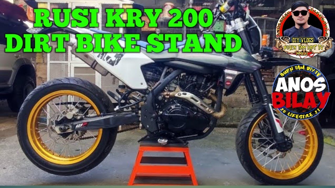HOW TO MAKE DIRT BIKE STAND | LIFTER ON MY KRY 200 SUPERMOTO - YouTube
