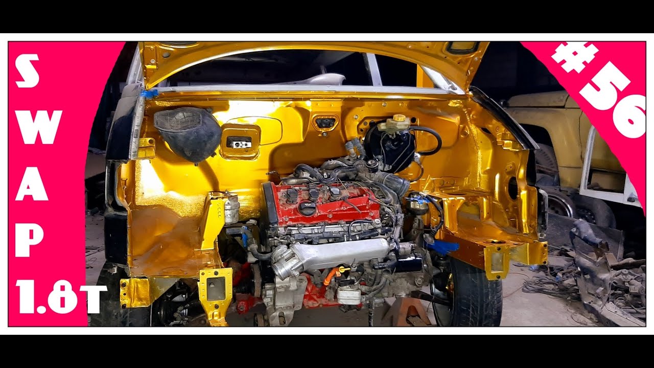 SWAP 1.8T montando el motor VW T4 Eurovan - YouTube