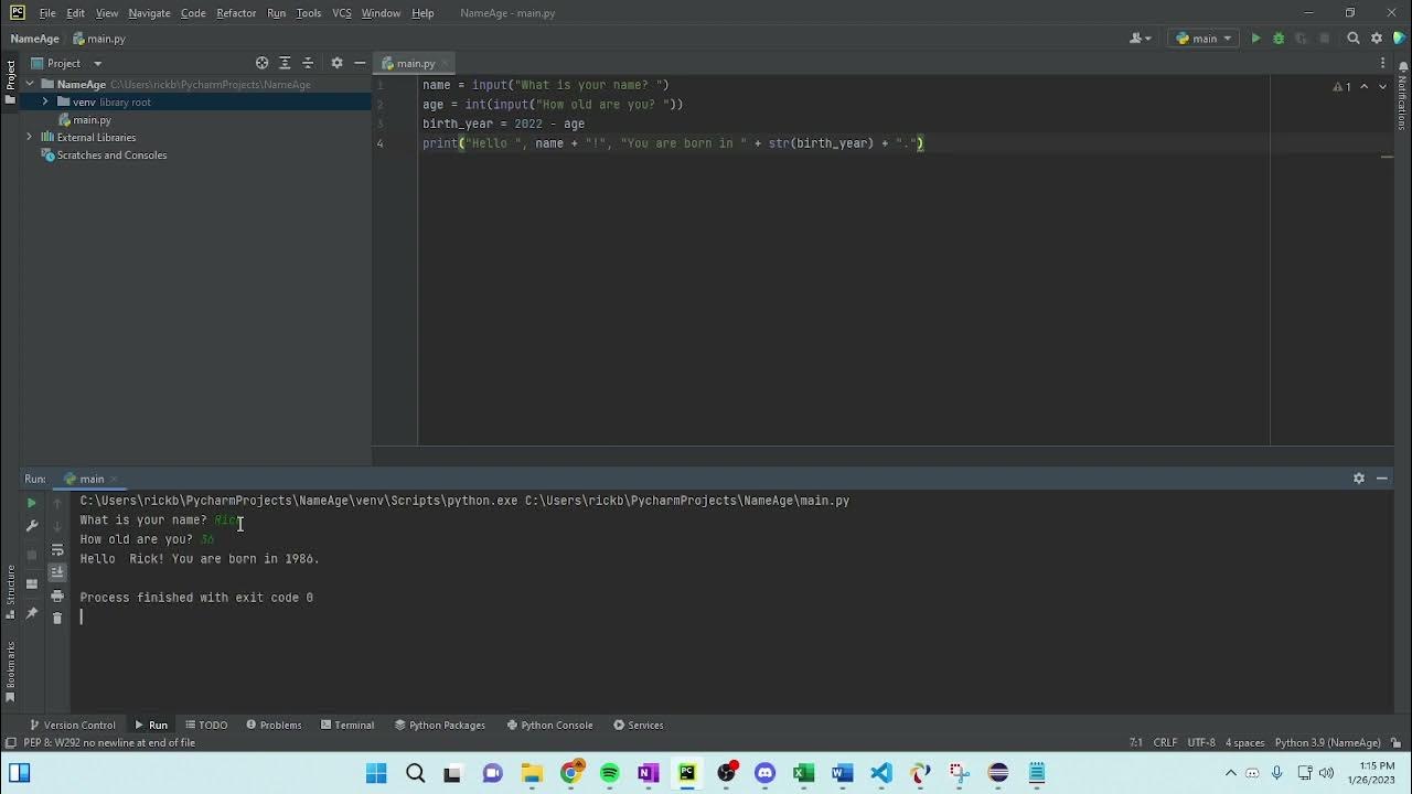 Finding your age using Python - YouTube