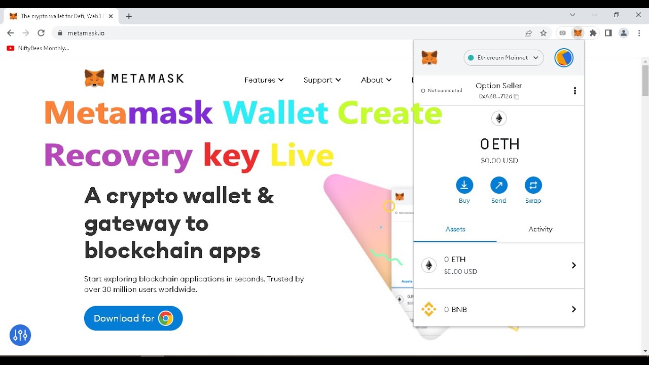 Metamask Wallet Create Recovery key Live - YouTube
