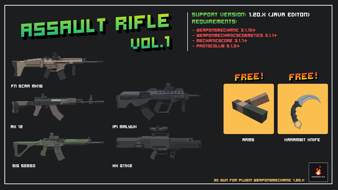 MINECRAFT | ASSAULT RIFLE VOL. 1 | REVIEW TEST MODELS - YouTube