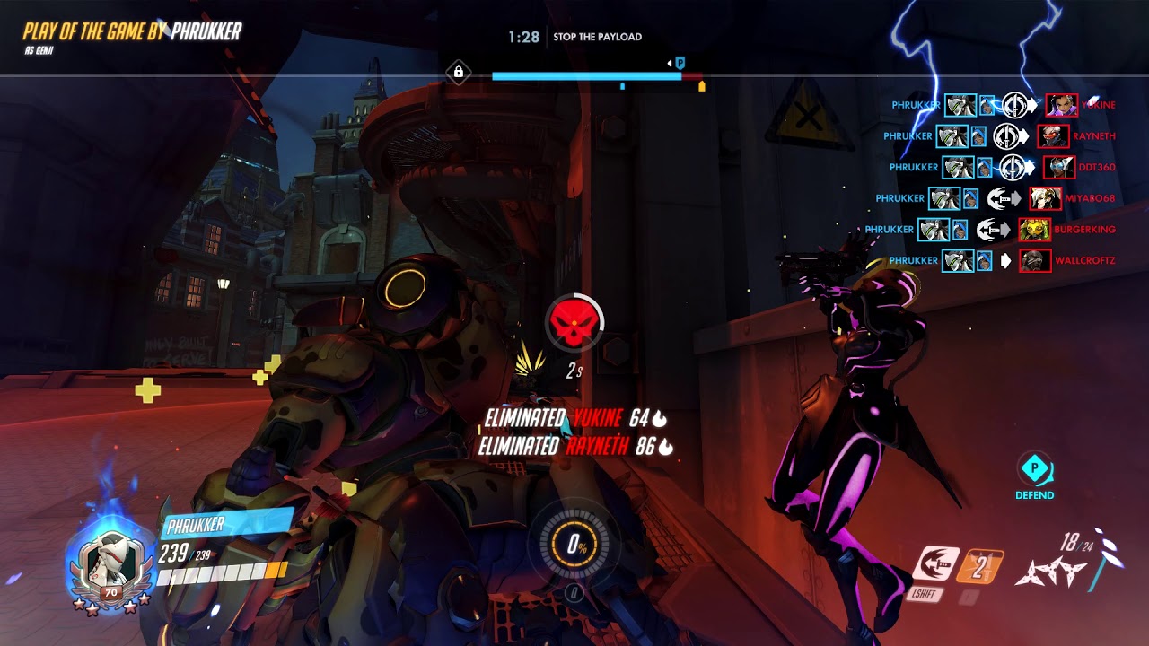 Overwatch Genji crazy nanoblade (Sextuple Kill) - YouTube