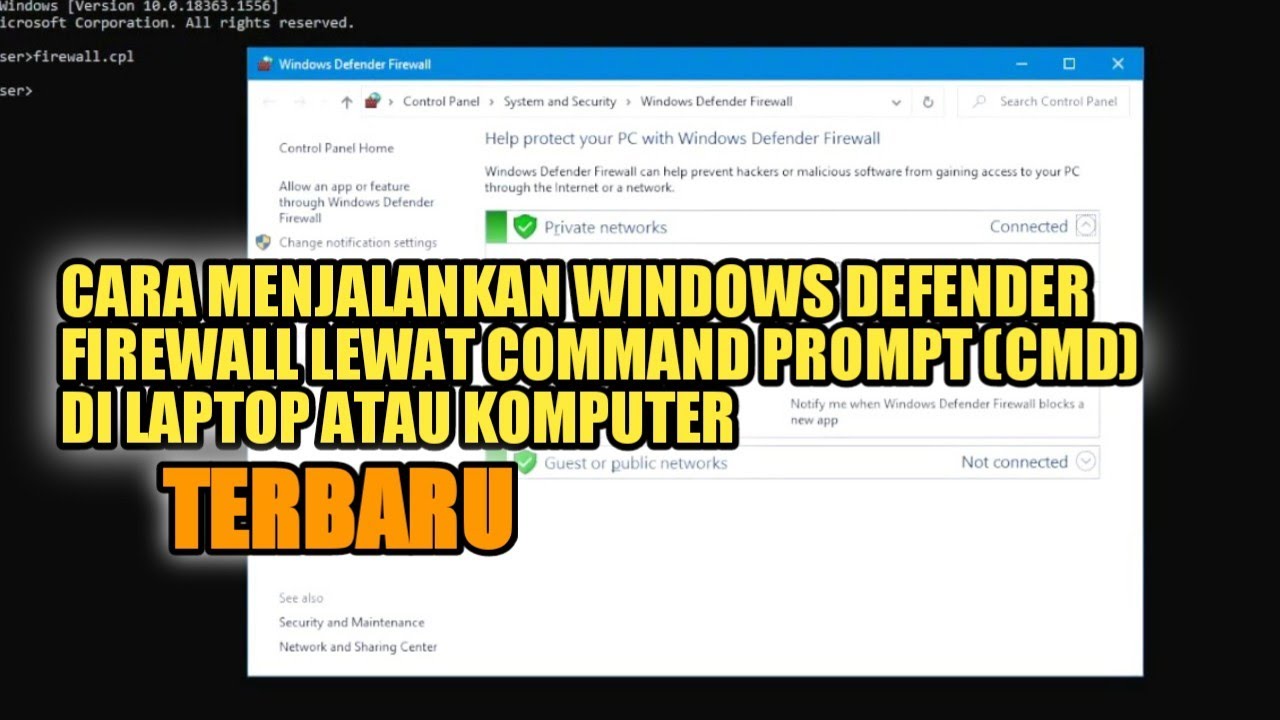 CARA MEMBUKA WINDOWS DEFENDER FIREWALL LEWAT COMMAND PROMPT (CMD) - YouTube