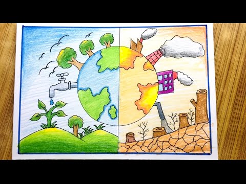 How to Draw Colouring World Earth Day Special Drawing Easy Steps 2022 ...