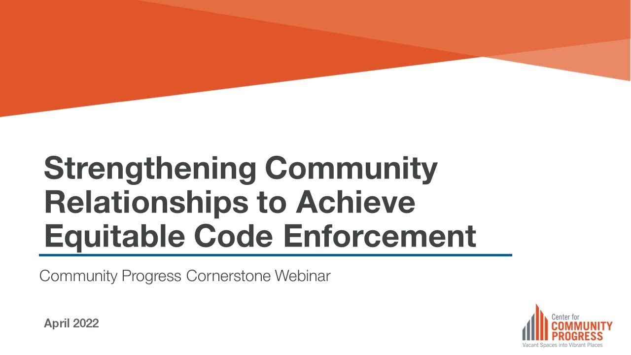 Strengthening Community Relationships to Achieve Equitable Code ...