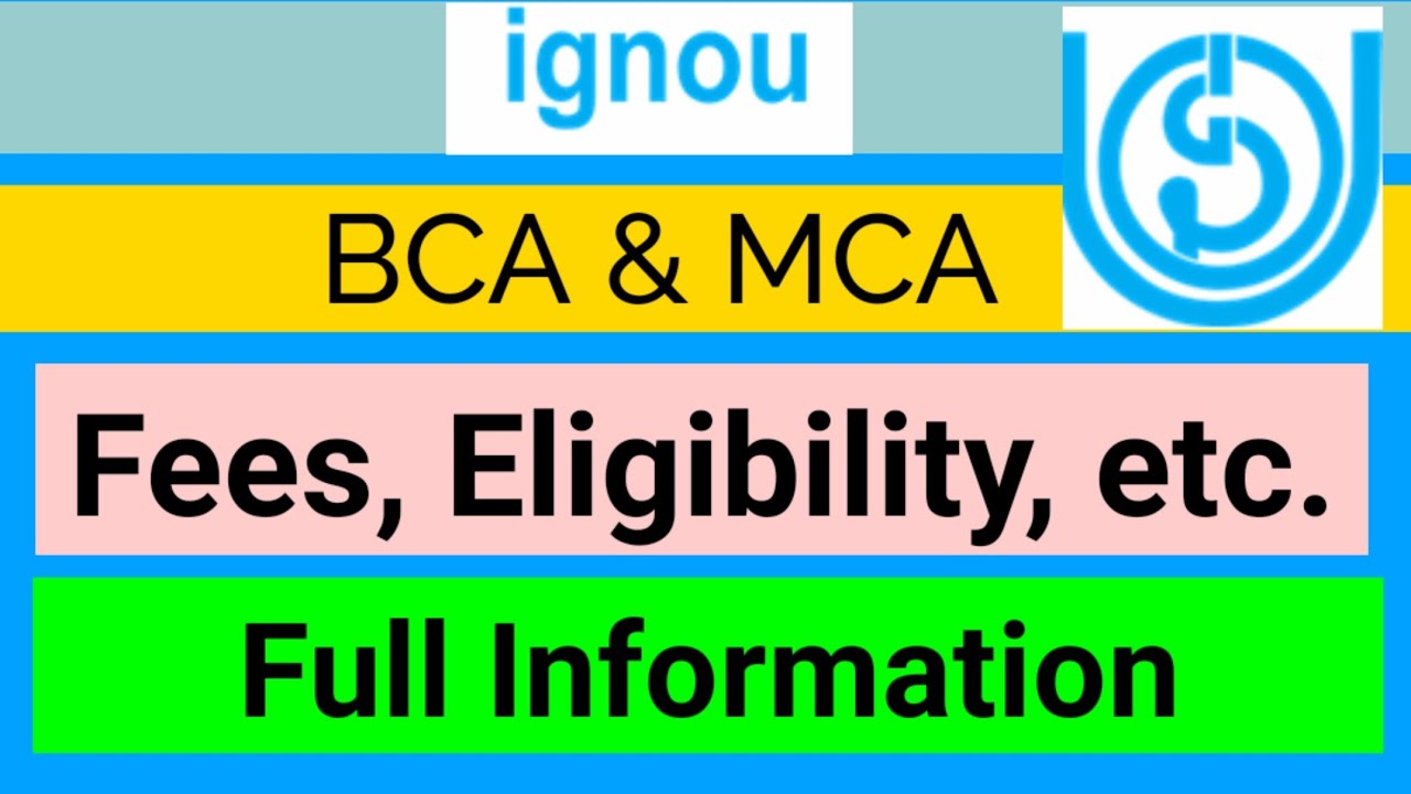 BCA and MCA From Ignou Full Information - YouTube