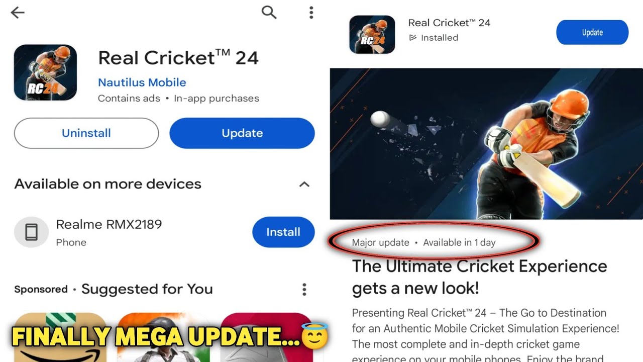 Real Cricket 24 Game New Major Update & Rc 24 Mega Update Release Date ...