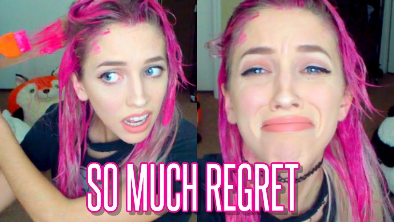 DYING MY HAIR PINK (I ruined it and cried) - YouTube