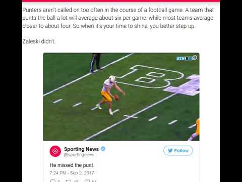 Tim Zaleski FAIL !! Wyoming punter completely missed the football on ...