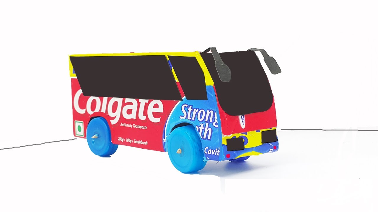 How To Make Colgate Bus / Colgate Box Bus / Bus With Colgate Cover ...