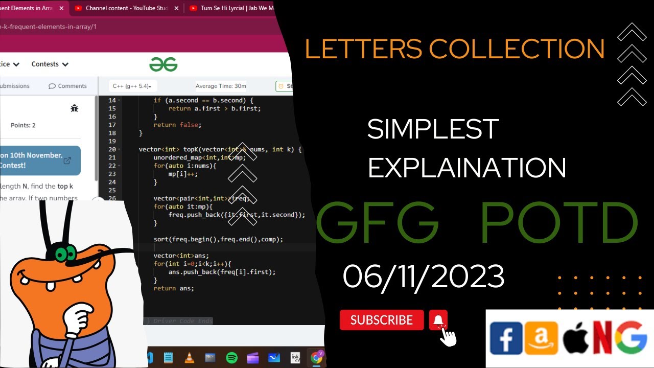 Letters Collection | gfg potd today | POTD | GFG Problem of the Day ...