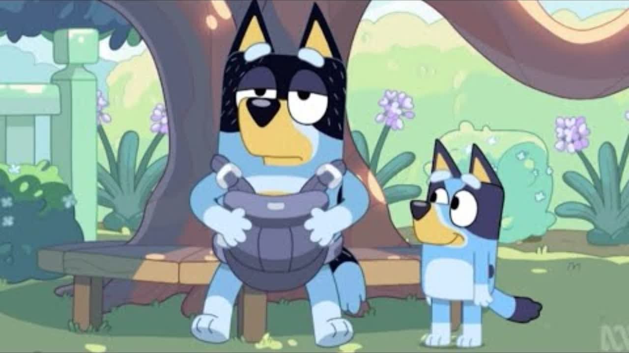 Dad Baby, but only when Bandit is pregnant. (Bluey) - YouTube
