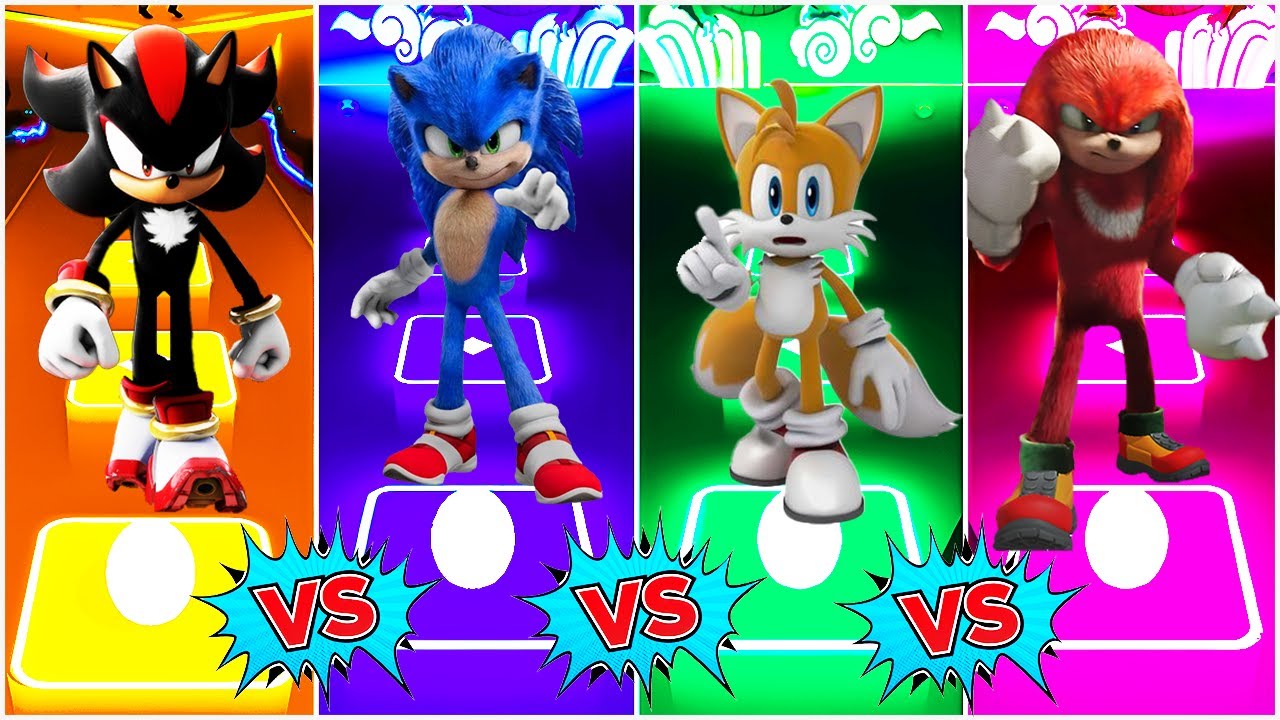 Shadow vs Sonic Hedgehog vs Tails vs Knuckles. Who is best? | Tiles Hop ...