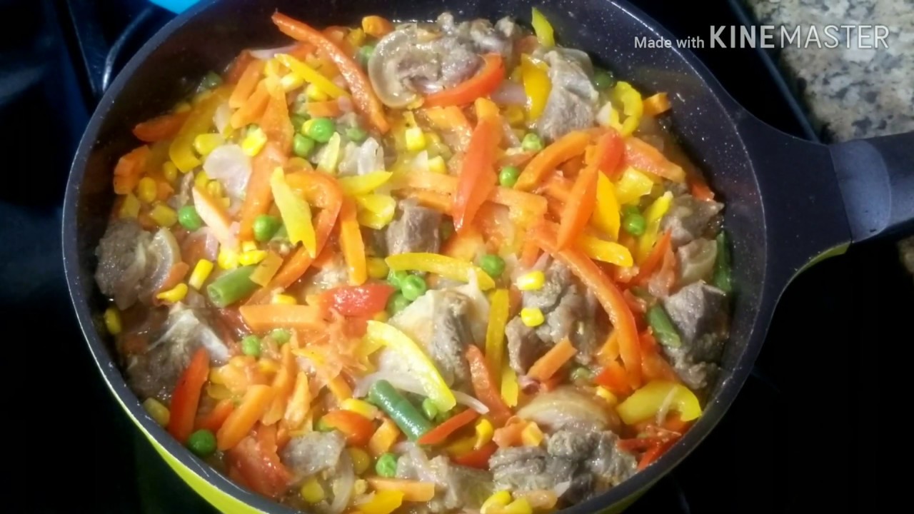 HOW TO MAKE VEGETABLES SAUCE WITH GOAT MEAT - YouTube