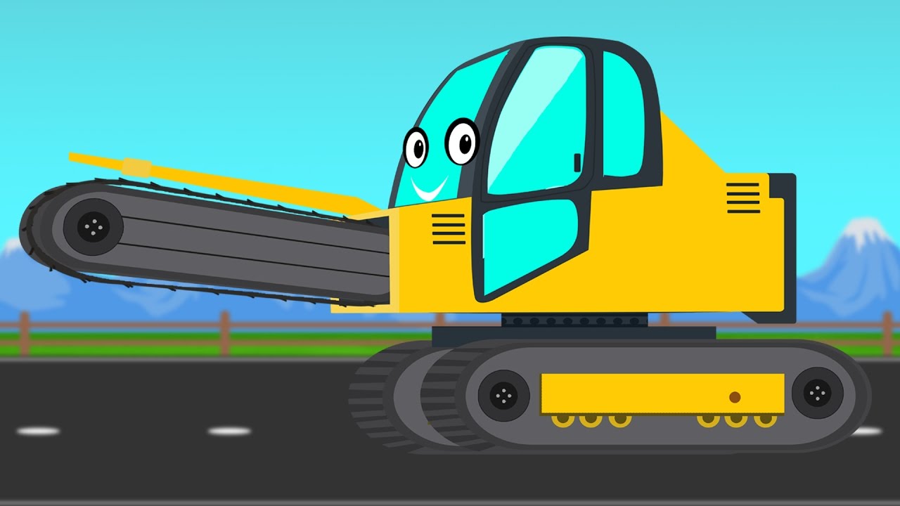 Trencher | Construction Vehicle | Yellow Truck | Cartoon Vehicle for ...