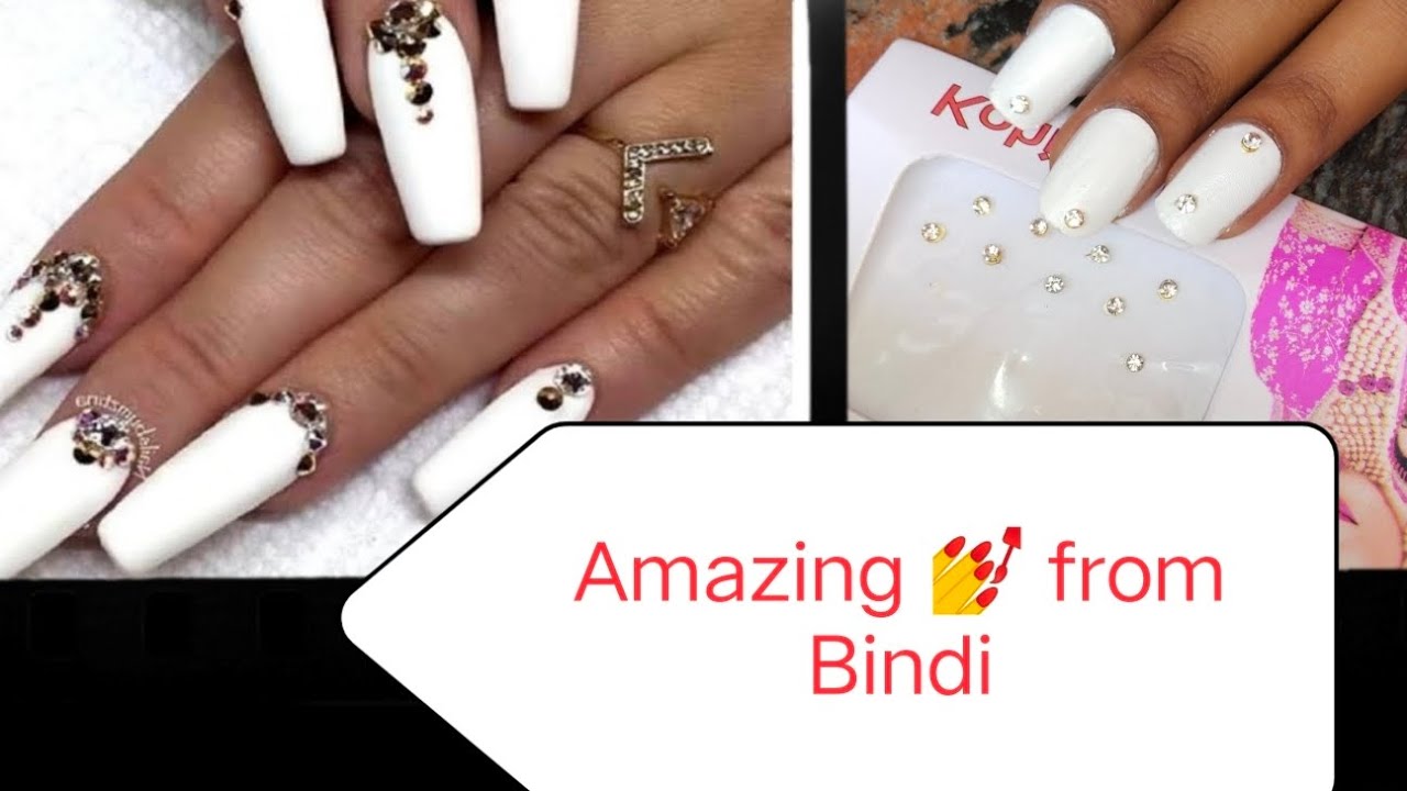Amazing😮 nail art by using *bindi*#trending #viral#youtube - YouTube