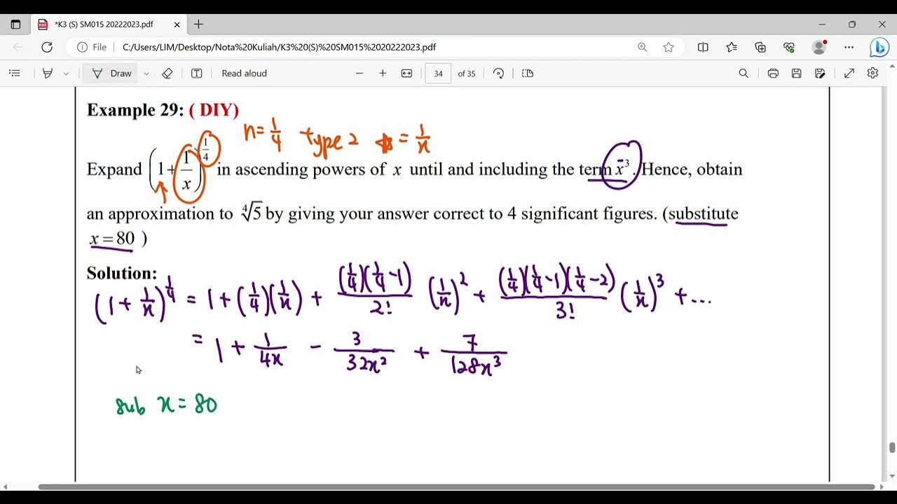NK3.2 E29(DIY) Using Binomial Expansion To Approximate Values - YouTube